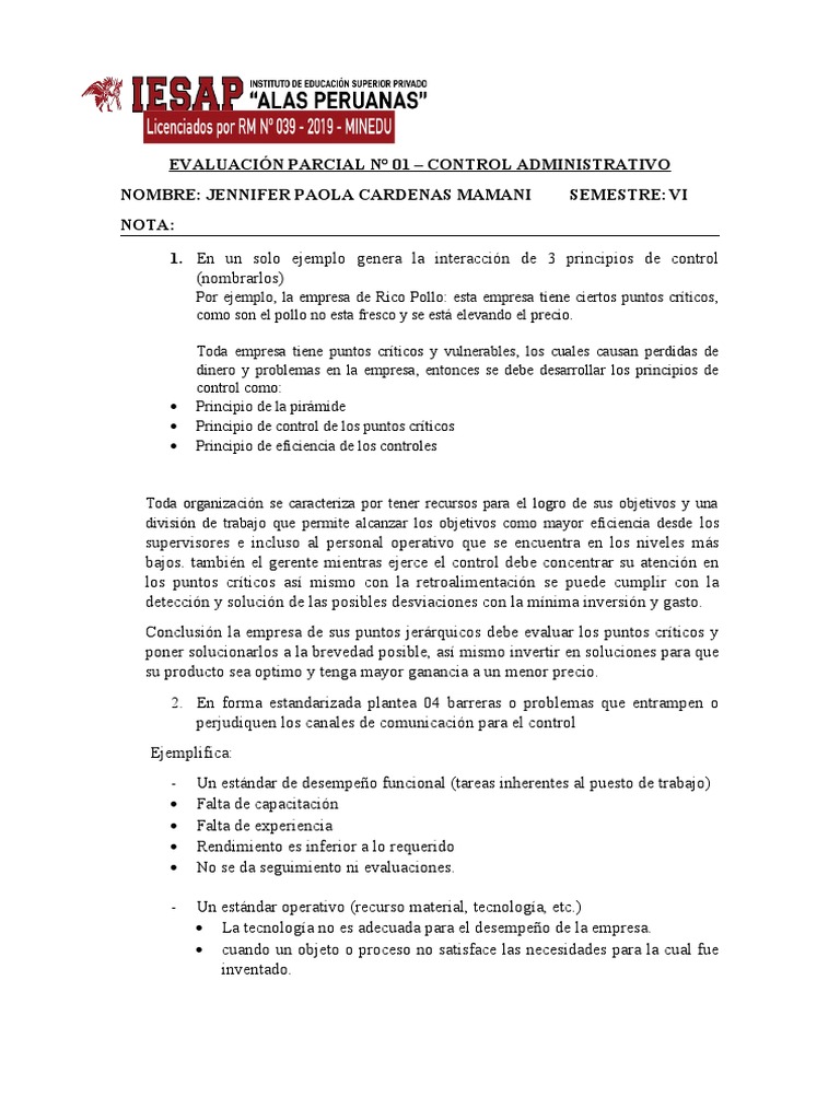 Examen 1 Control | PDF