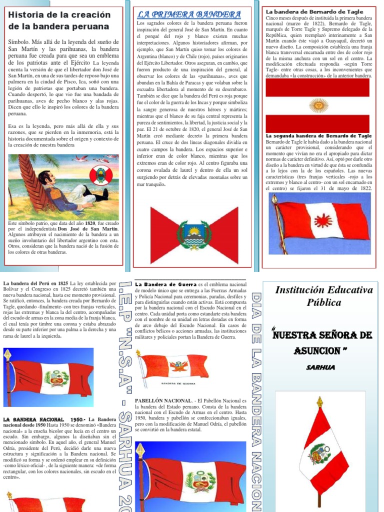 Triptico DIA DE LA BANDERA 7 JUNIO | PDF | Los símbolos | Bandera