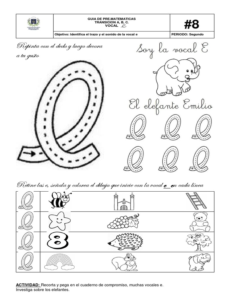 Pre - Escritura Guias Vocal e | PDF