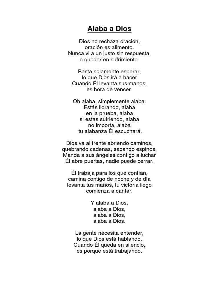 Alaba A Dios | PDF