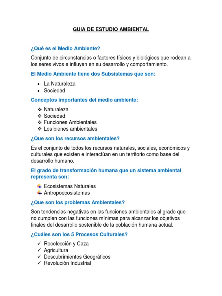 Guia de Estudio Ambiental-1 | PDF | Entorno natural | Tierra