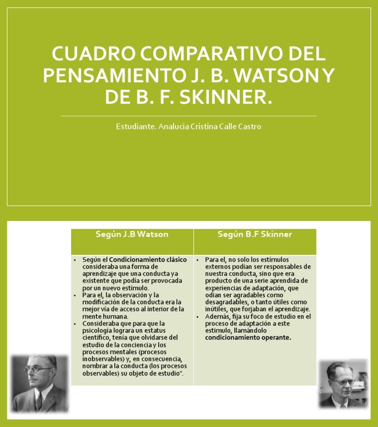 Cuadro comparativo entre Skinner y Watson | PDF
