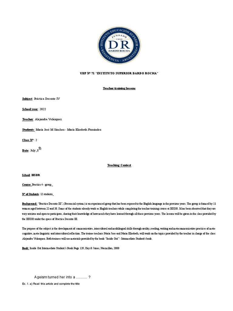 Reading Lesson Plan Practica 4 | PDF | Behavior Modification | Cognitive Psychology