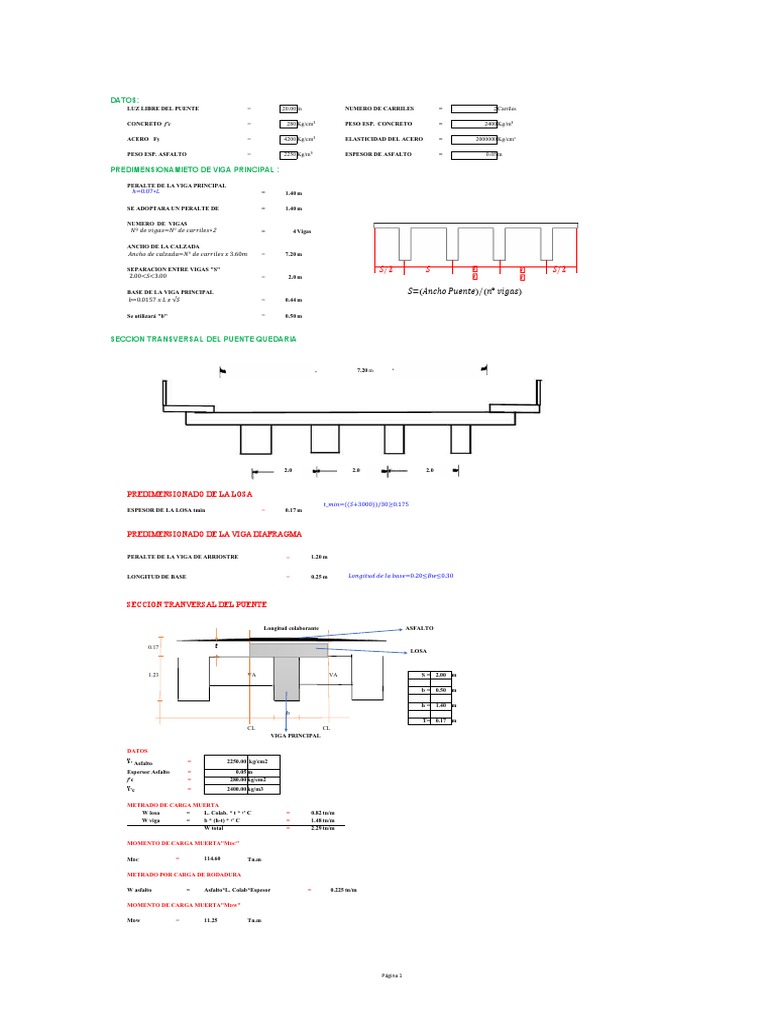 Puente Viga - Diseño de Vigas | PDF | Viga (Estructura) | Mecanica clasica