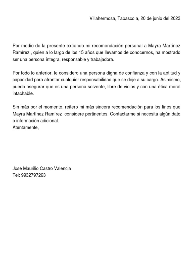 Carta Mayra | PDF