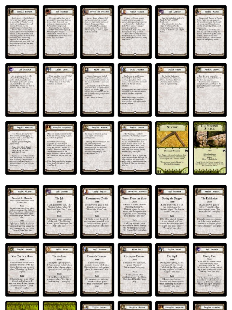 Investigator Tokens PersonalStories | PDF | H. P. Lovecraft | American ...