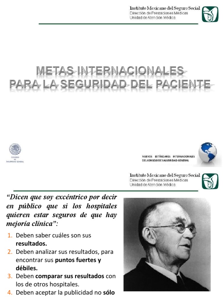 02 Metas Internacionales de Seguridad Del Paciente | PDF | Cirugía ...