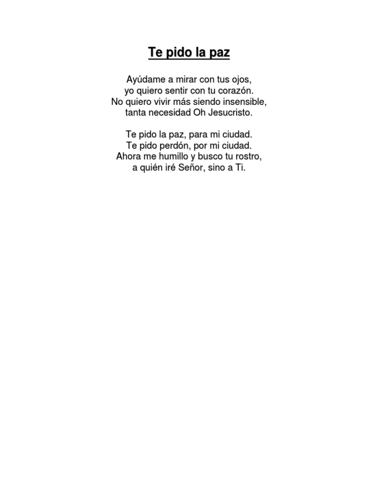 Te Pido La Paz | PDF