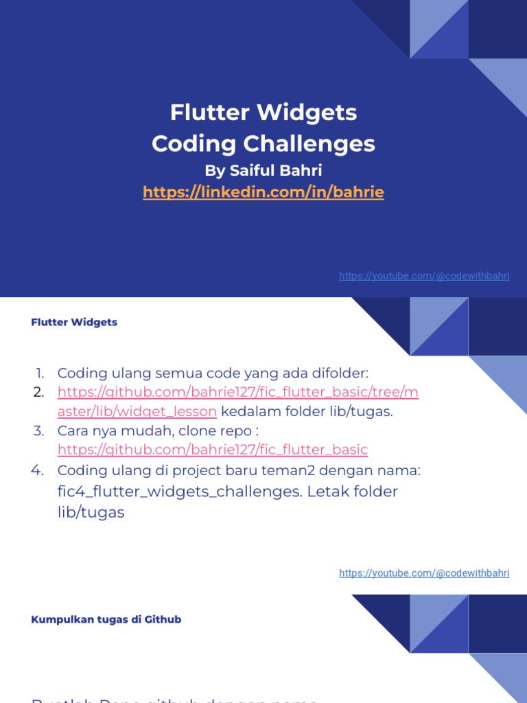 FIC - Flutter Widgets Coding Challenges | PDF