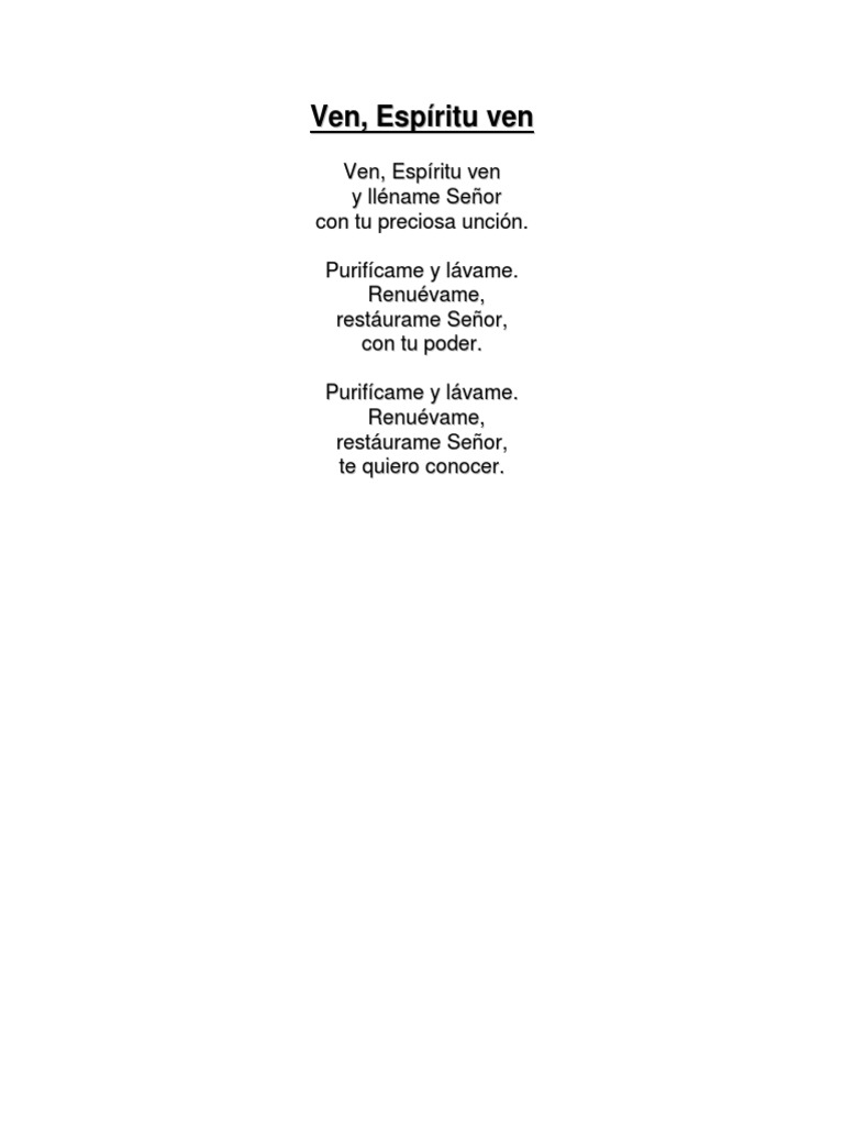 Ven, Espíritu Ven | PDF