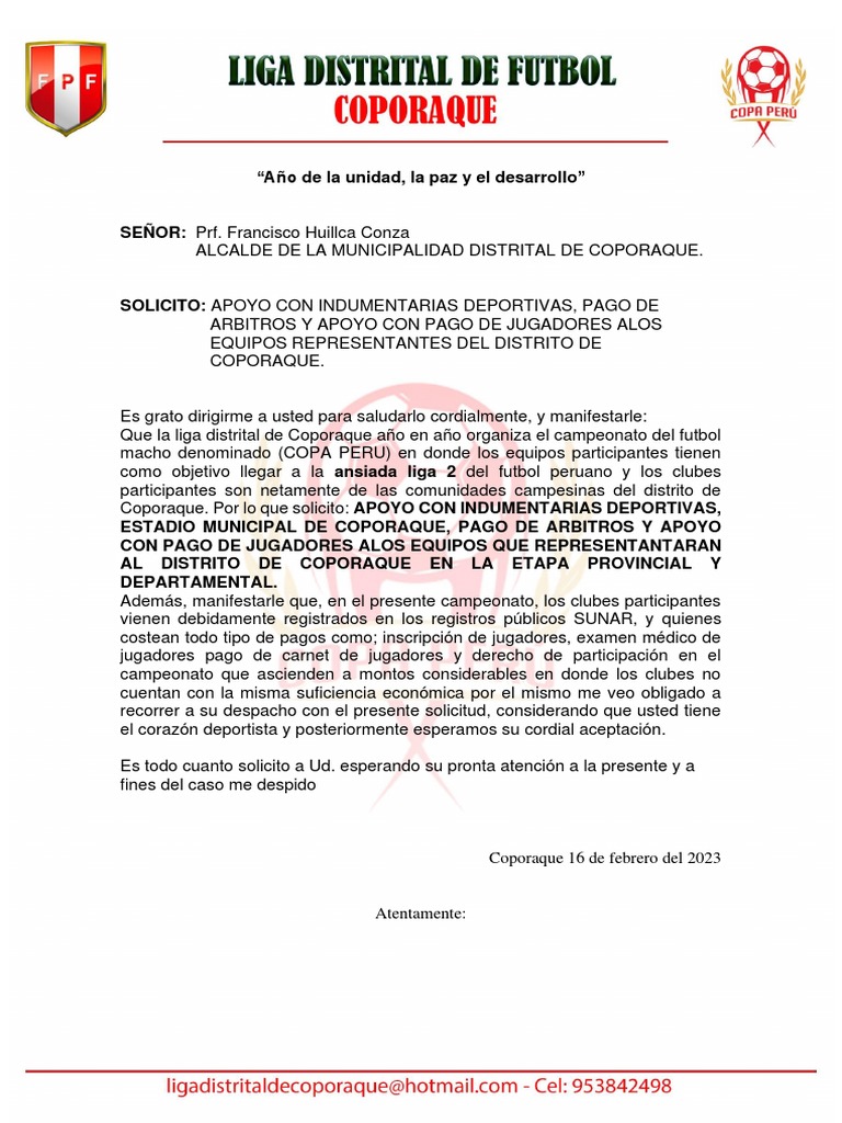 LIGA DOCUMENTO | PDF | Perú | Asociación de Futbol