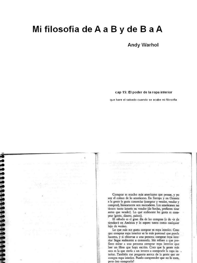 Warhol El Poder de La Ropa Interior (OCR) | PDF | Ropa | Softlines (venta minorista)