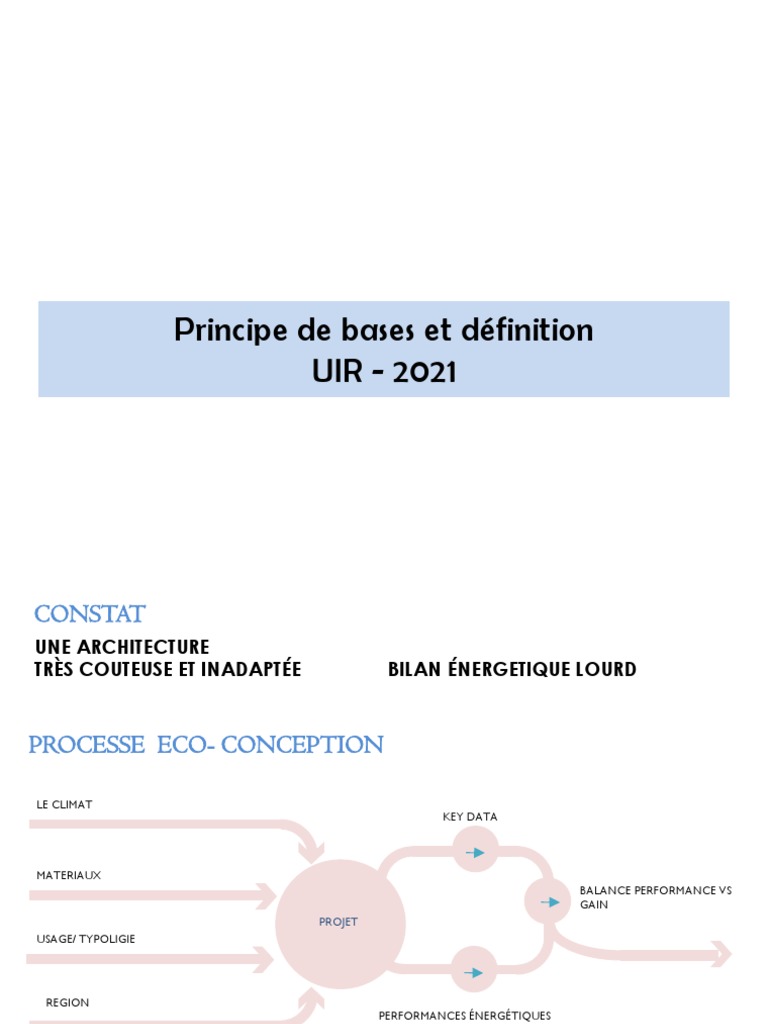 Uir-2021 BASES ET DEFINITIONS - ECO CONCEPTION | PDF | Transfert ...