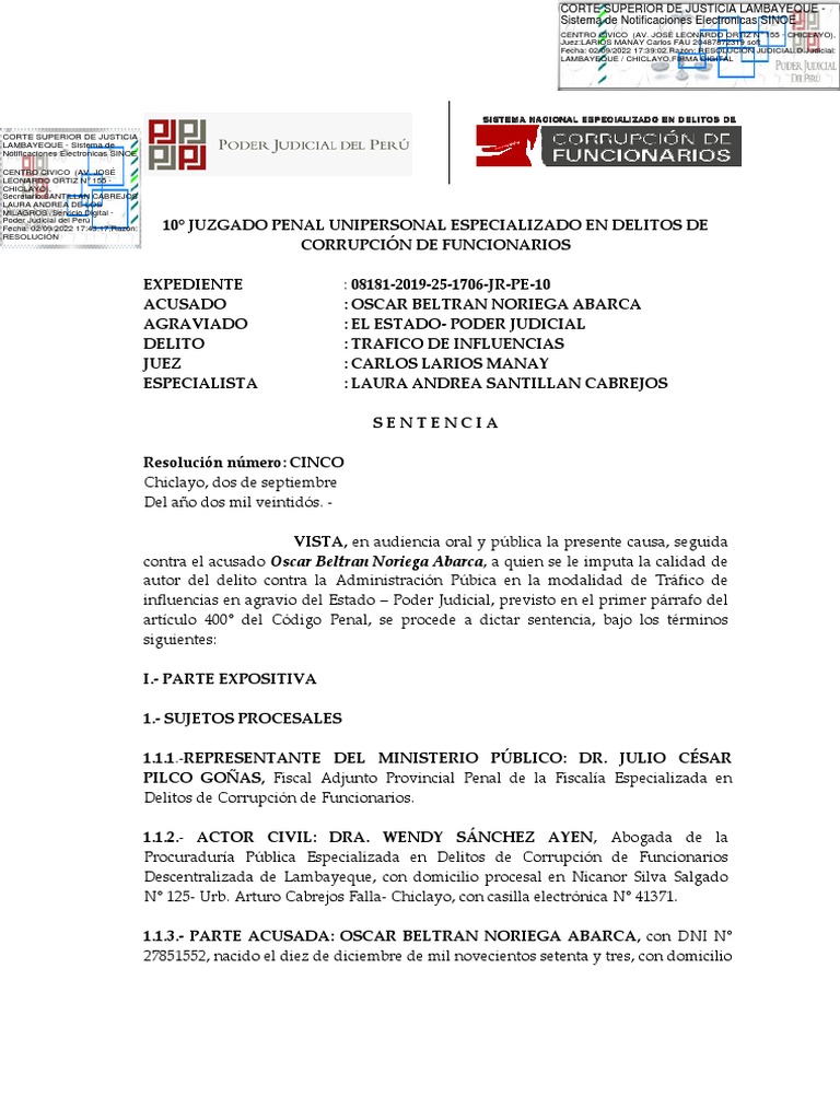 Resolucion - CINCO - 2022-09-02 17 - 47 - 51.063 | PDF | Castigos | Derecho penal