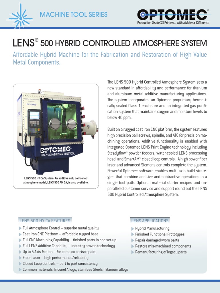 Lens 500 Hybrid CA Web1018 | PDF | 3 D Printing | Numerical Control