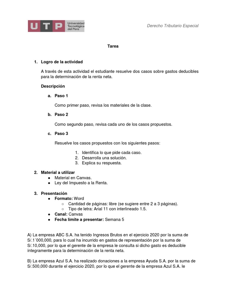 Semana 5 - PDF - Ejercicios de La Determinación de La Renta Neta de 3ra Categoría | PDF