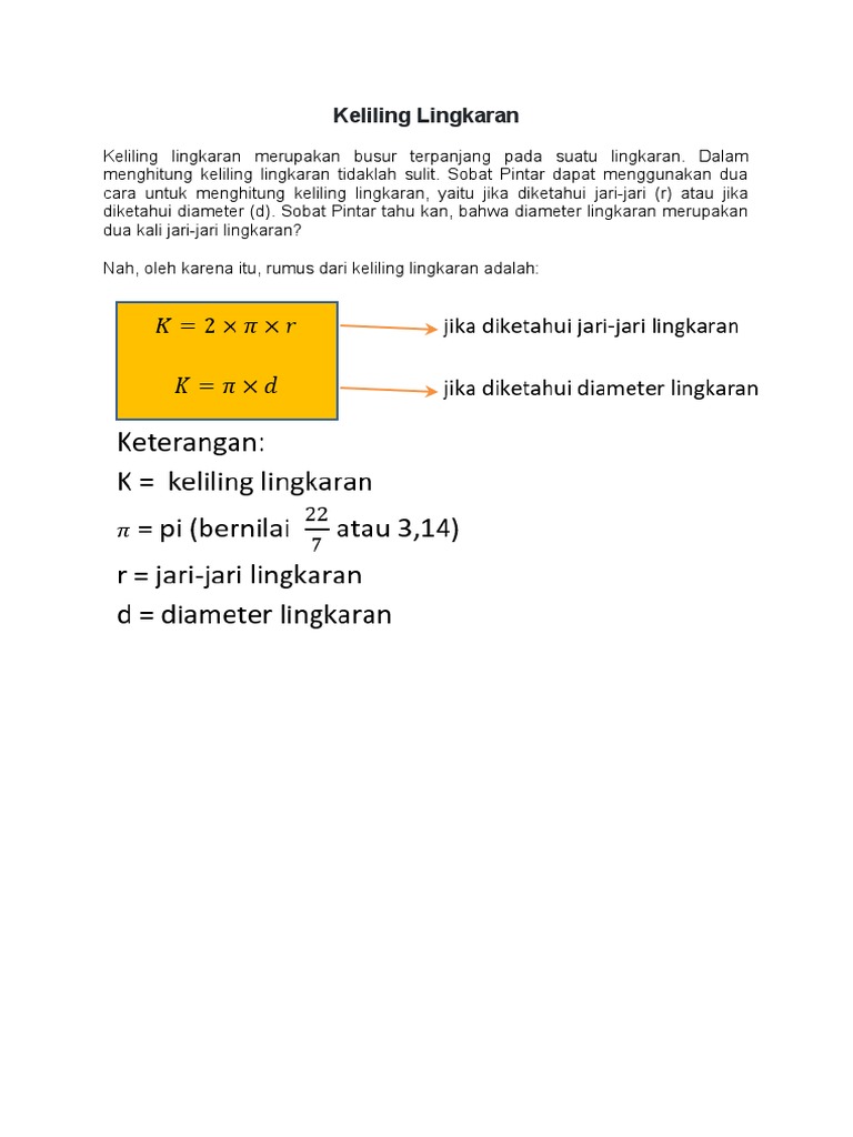Keliling Lingkaran | PDF