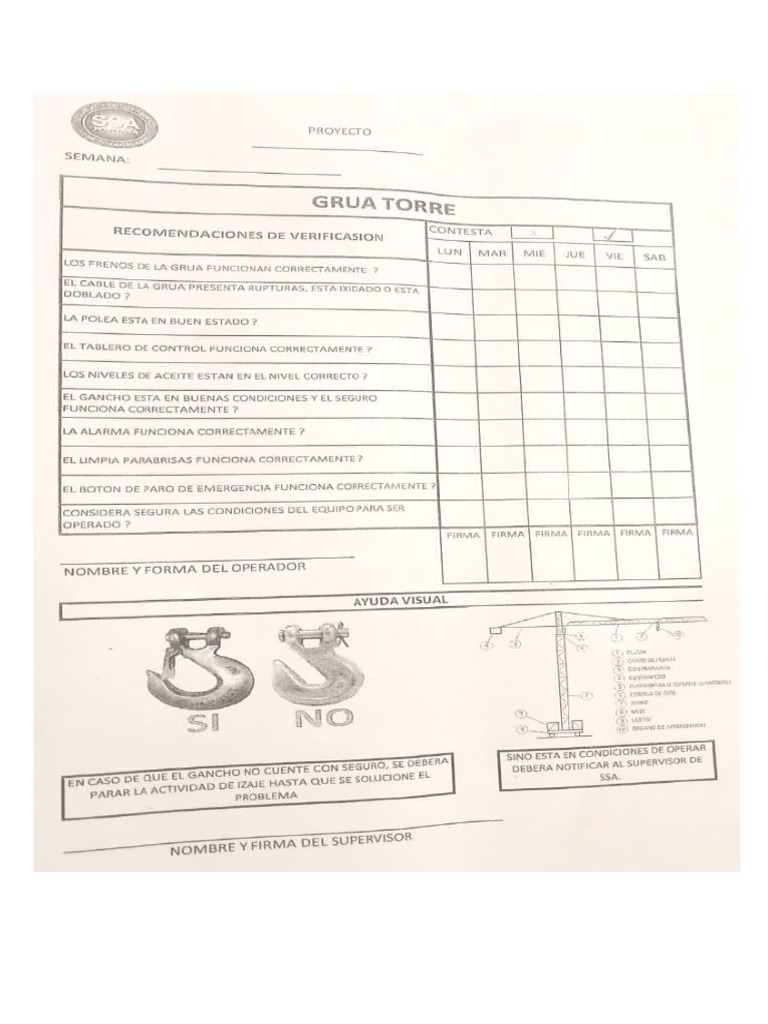 Check List Grua Torre | PDF