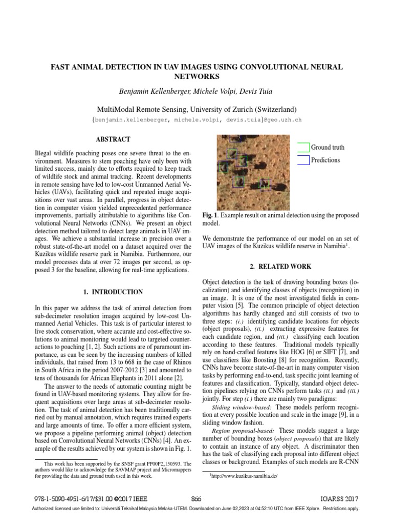 Fast Animal Detection in Uav Images Using Convolutional Neural Networks ... Fast Animal Detection in Uav Images Using Convolutional Neural Networks ...