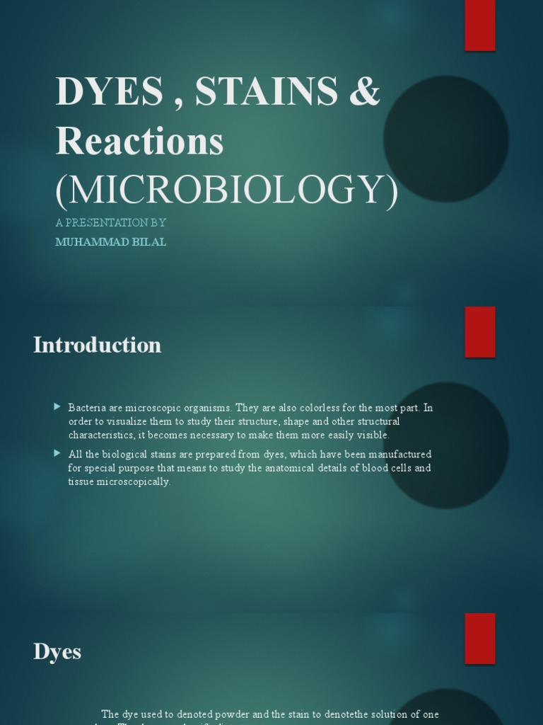 Dyes and Stains | PDF | Staining | Histopathology