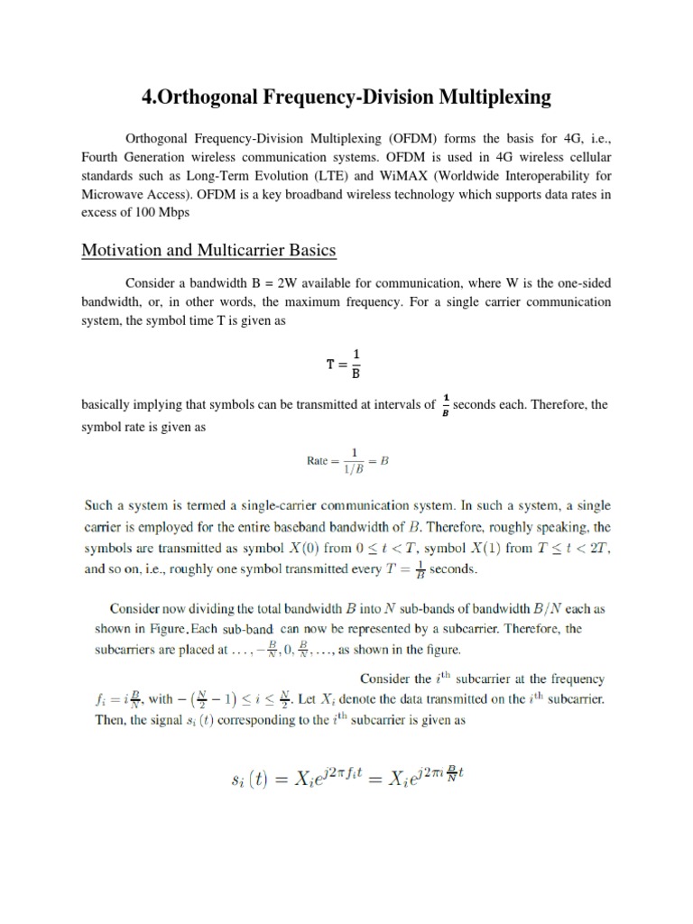 Chapter 4 OFDM | PDF | Orthogonal Frequency Division Multiplexing | 4 G