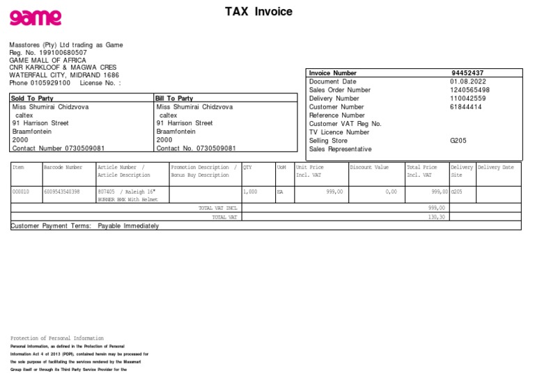 Game 2022 9 | PDF | Value Added Tax | Invoice