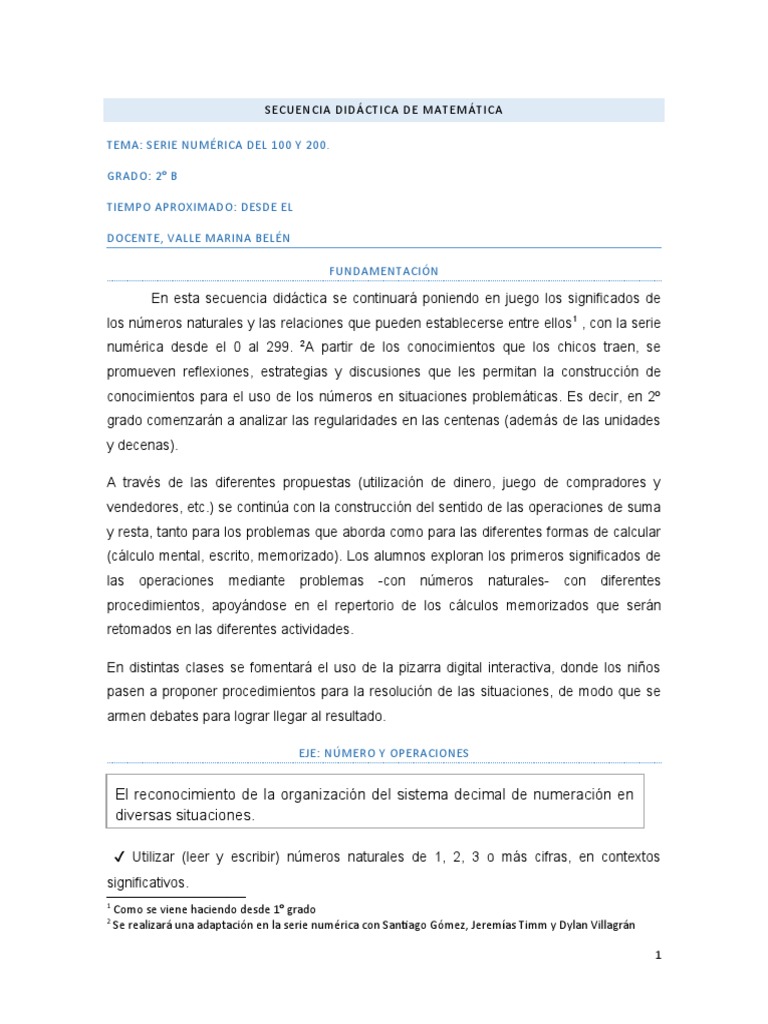 2 Secuencia Didáctica de Matemática SUMA Y RESTA | PDF | Evaluación | Números