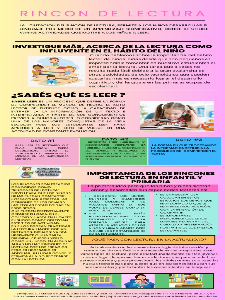 RINCON DE LECTURA Y LA IMPORTANCIA D LEERo | PDF | Aprendizaje ...