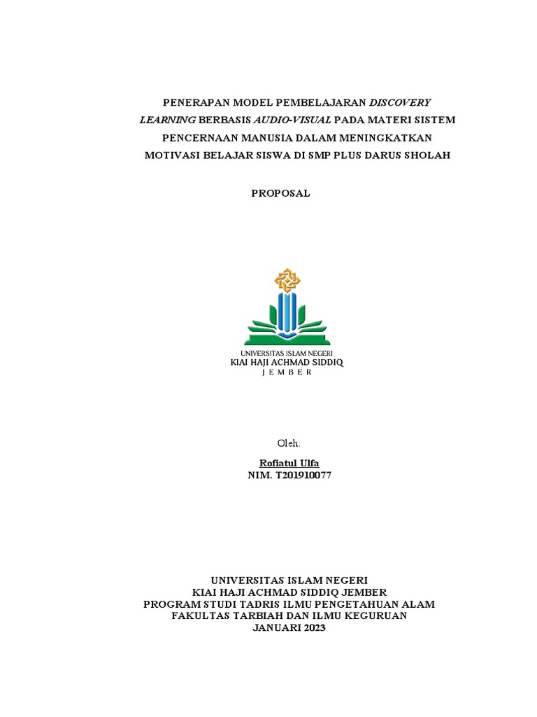 Proposal Rofiatul Ulfa | PDF
