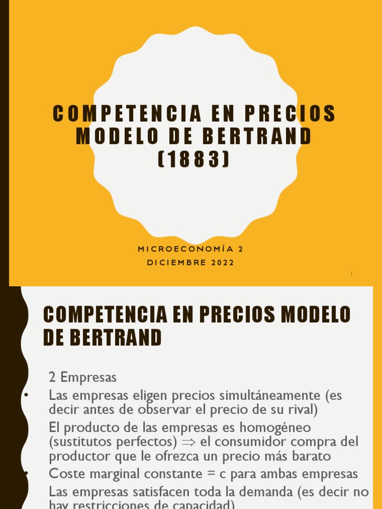 Competencia en precios modelo de Bertrand | PDF | Mercado (economía ...