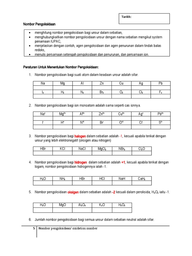 TB Redoks-No Pengoksidaan Edit | PDF