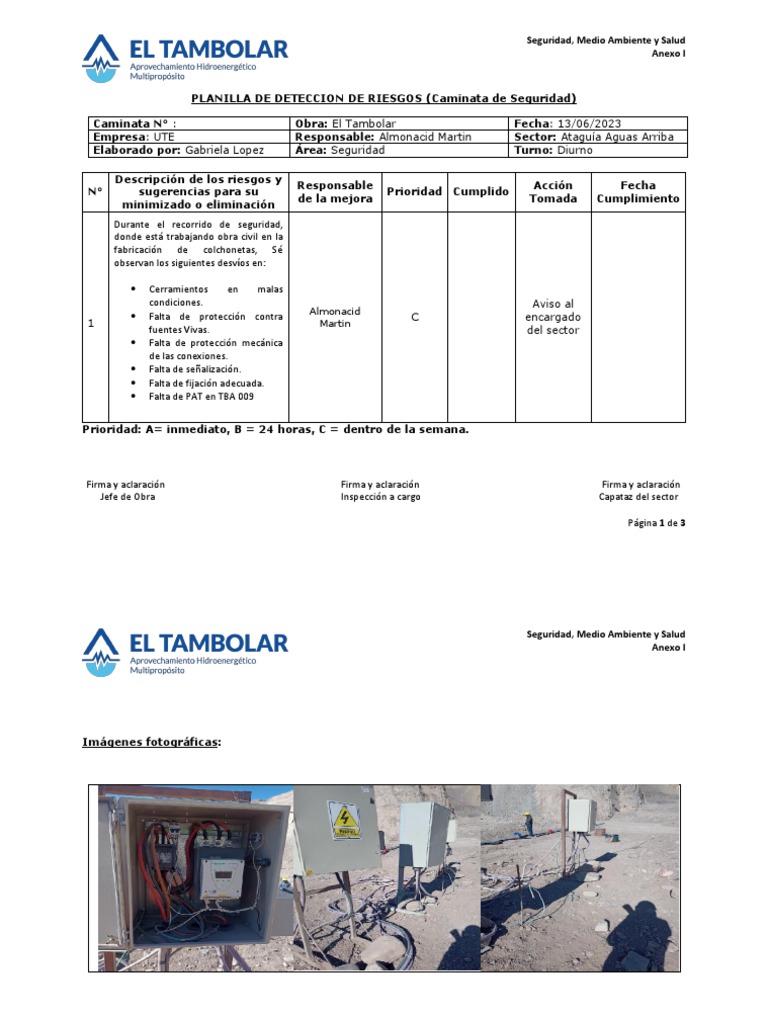 Caminata de Seguridad Obra Civil Terratest | PDF Caminata de Seguridad Obra Civil Terratest | PDF