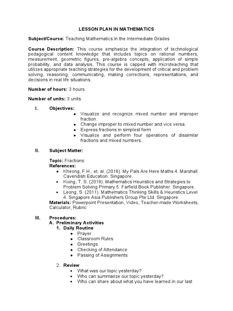 LP 3 | PDF | Mathematics | Lesson Plan