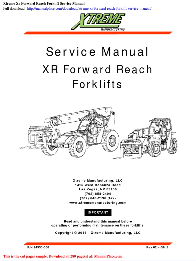Xtreme XR Forward Reach Forklift Manual | PDF | Axle | Mechanical ...