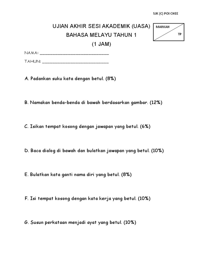 Format Kertas Uasa | PDF