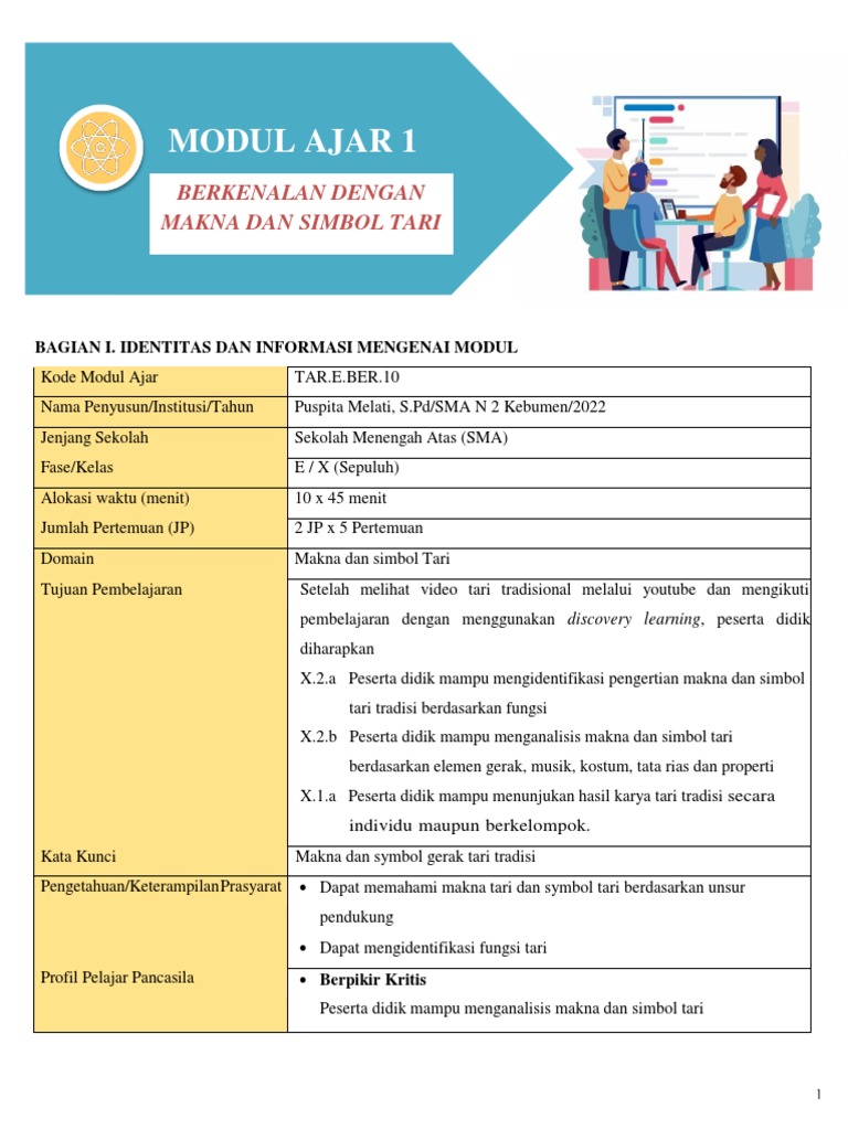 Seni Budaya Modul Ajar Elemen 1 | PDF