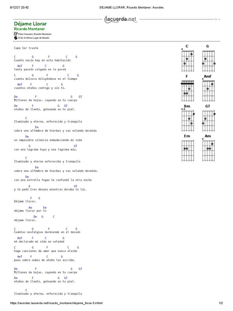 Dejame Llorar Ricardo Montaner Acordes Pdf