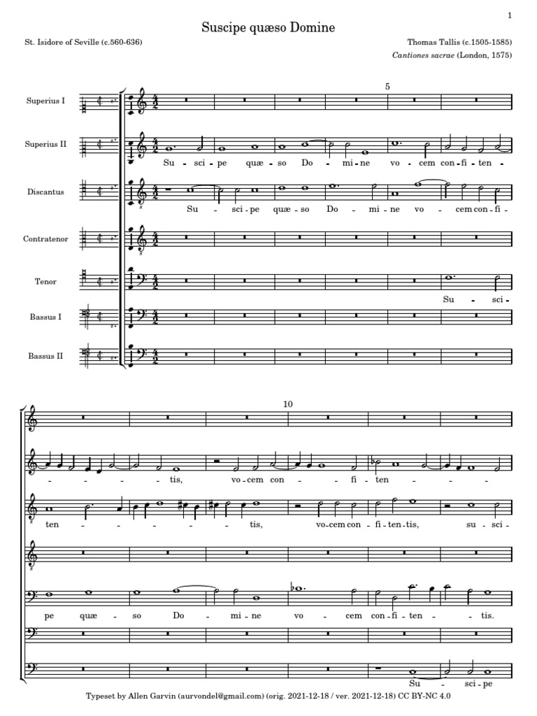 27 Tallis Suscipe - Quaeso - Domine - 0 Score | PDF