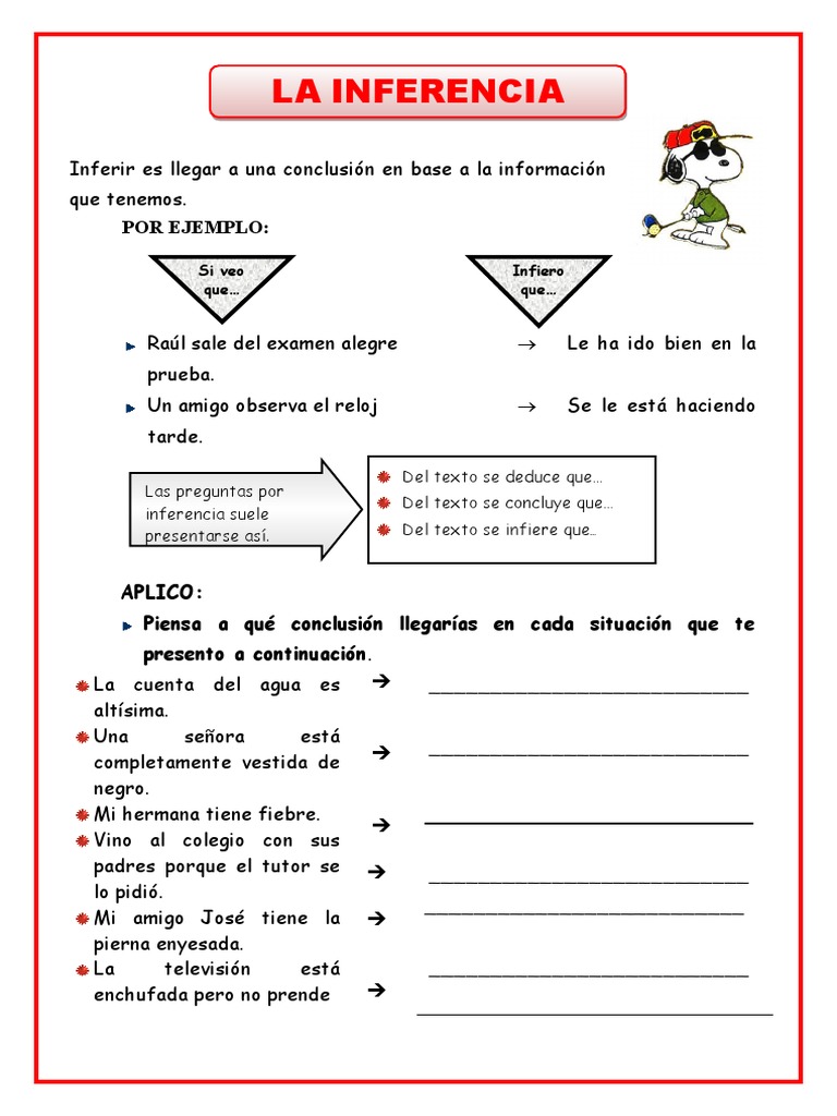 Hojas De Trabajo De Inferencia De Quinto Grado Lectura Inferencial