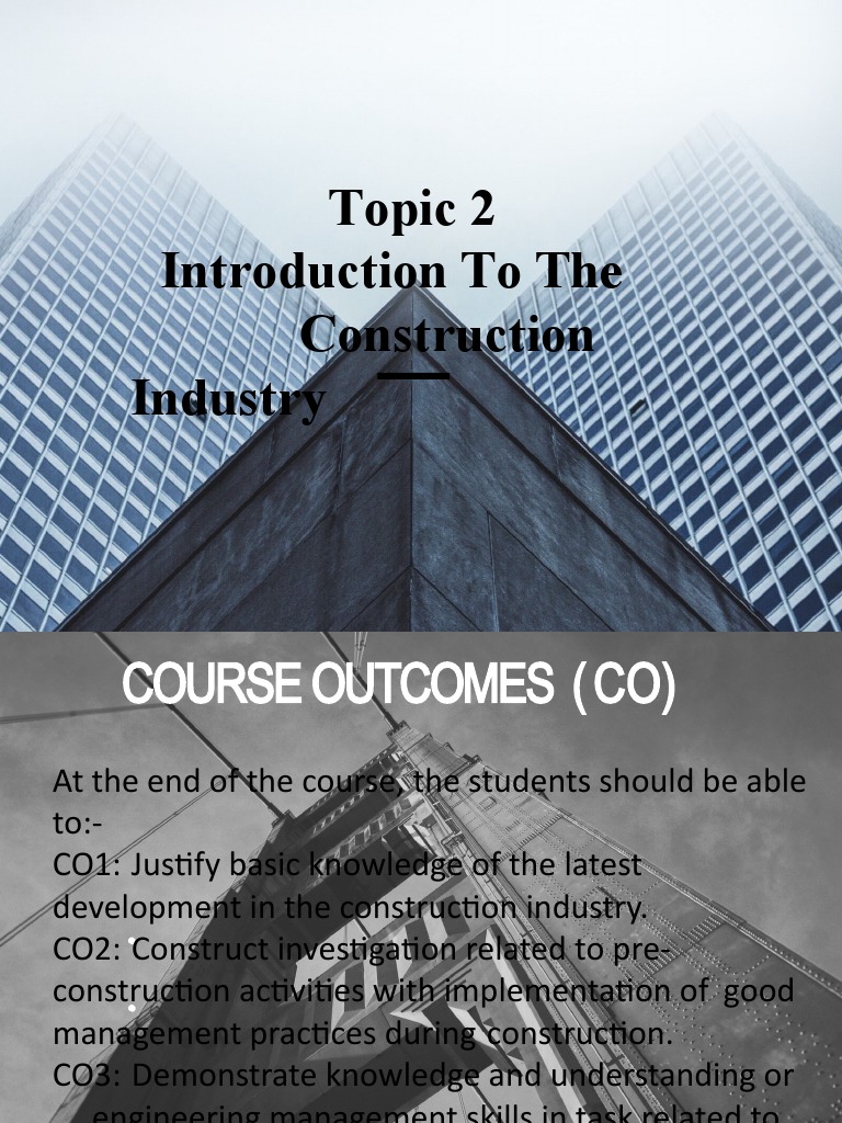 Chapter 2 - Introduction To Construction Industry and Project ...