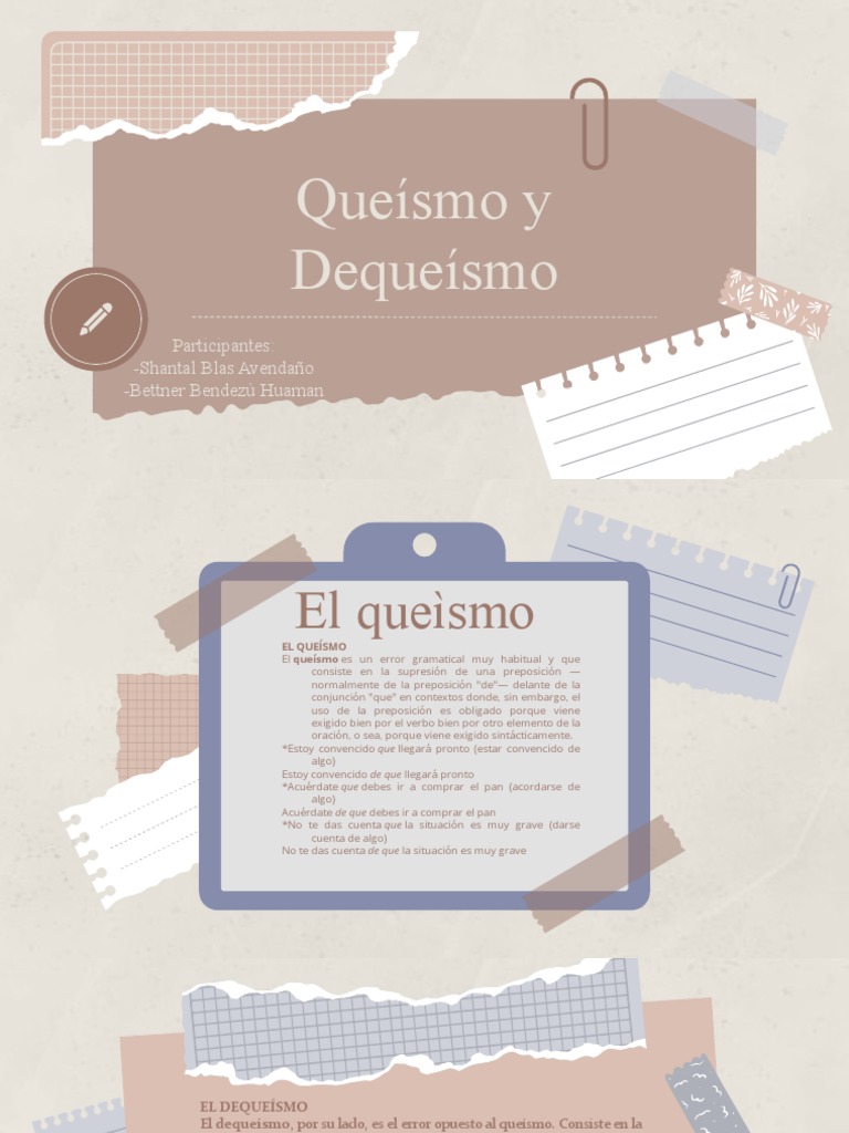 Queismo y Dequeismo | PDF | Oración (Lingüística) | Gramática