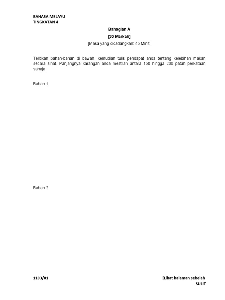 BM Tingkatan 4 | PDF