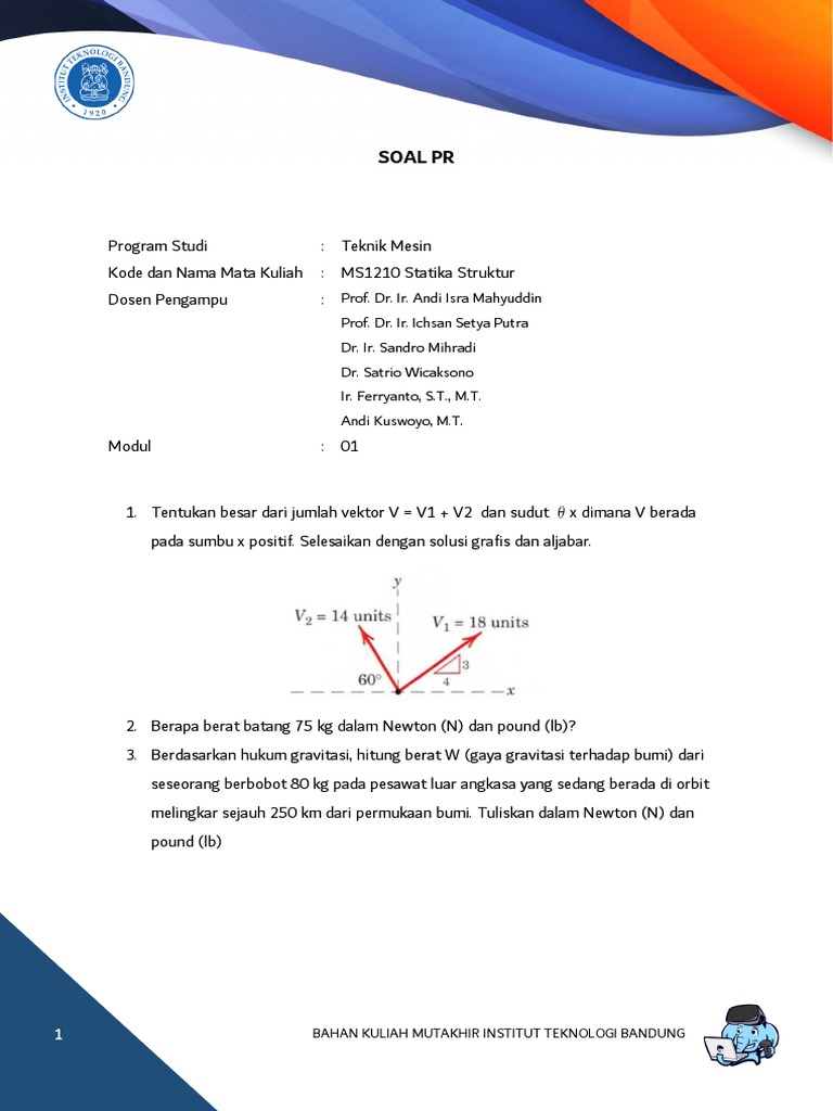 Soal Statika Struktur MS1210 | PDF