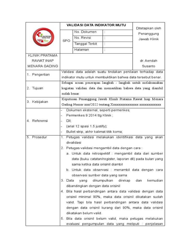 Spo Validasi Data | PDF