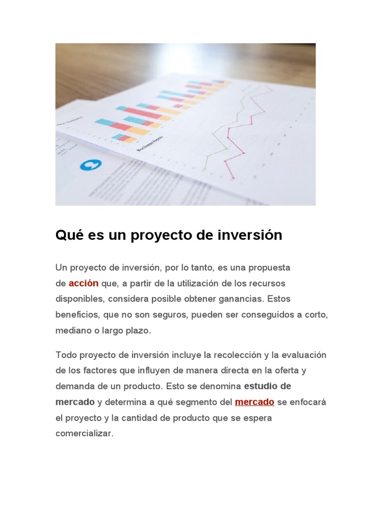 Qué Es Un Proyecto de Inversión | PDF