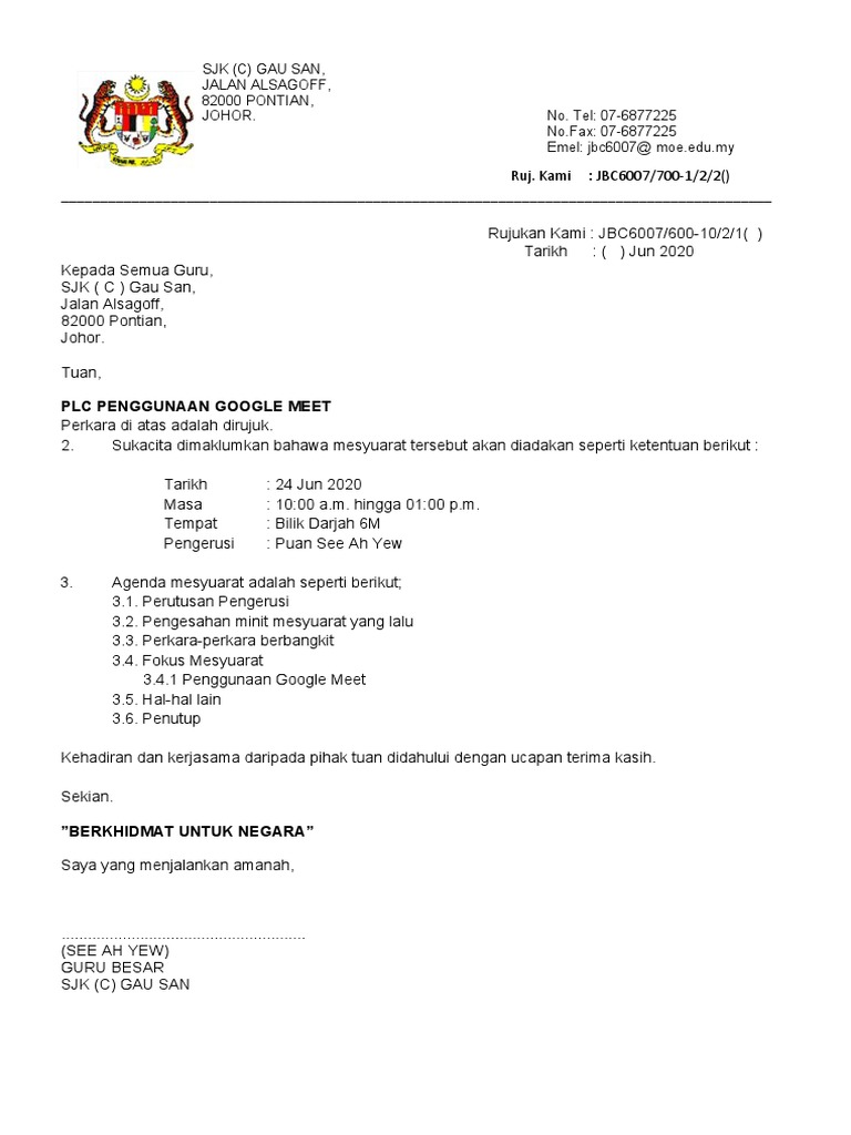 Surat Panggilan PLC | PDF