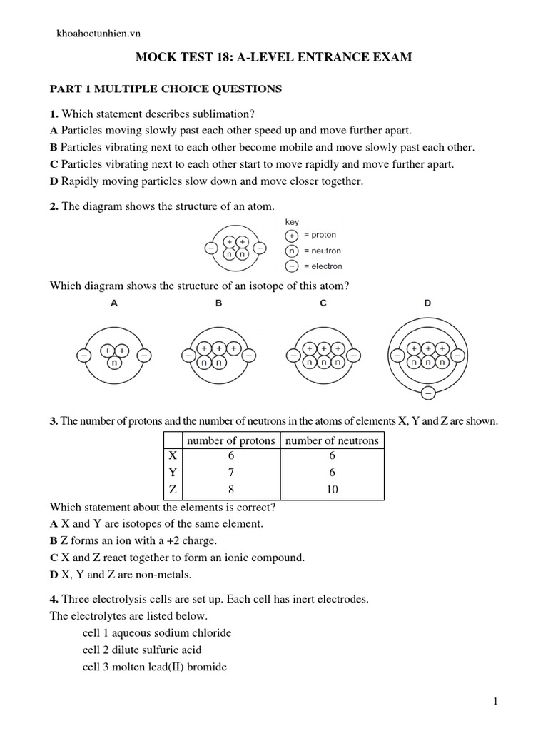 Mock Test 18 | PDF | Chemical Reactions | Oxide