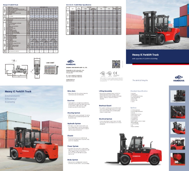 12-16t ic forklift Specification Sheet | PDF