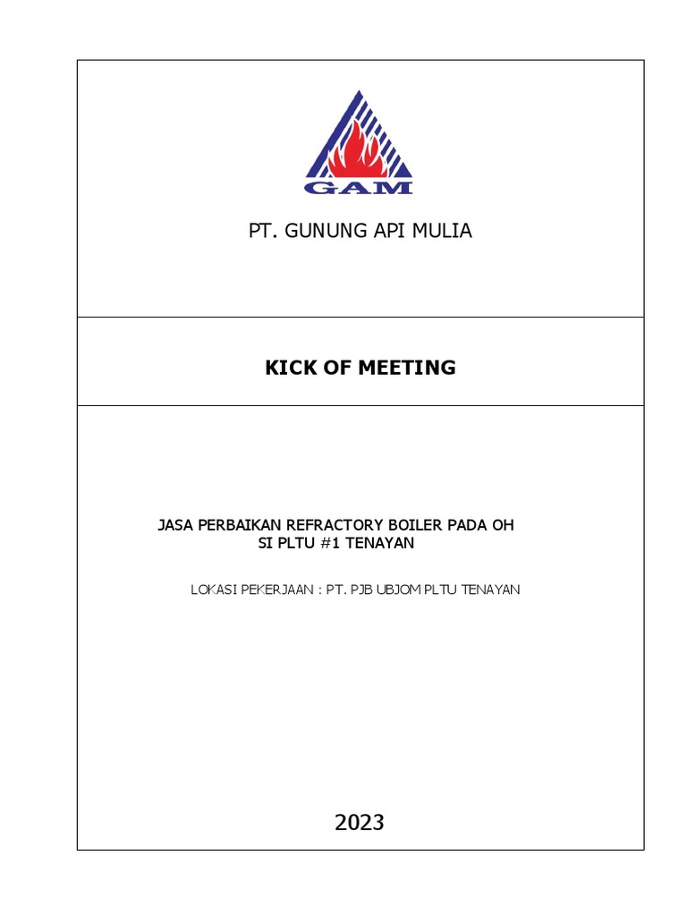 FIX MATERI KICK OF MEETING Outage PLTU Tenayan | PDF