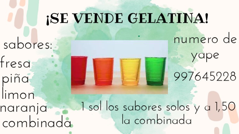 ¡se vende gelatina! aunucio ejemplo | PDF